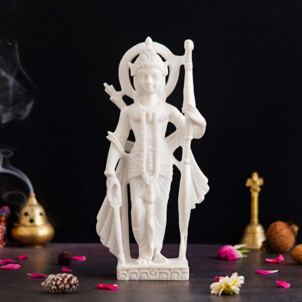 White Marble Standing Ram Ji murti for Pooja Room Standing Hindu Lord ...